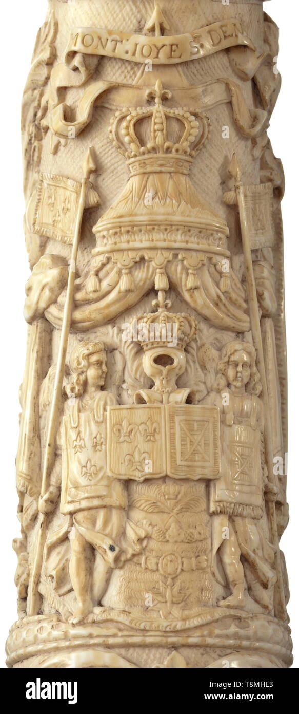 A carved French ivory tooth, 19th century Massive, hollow tooth, worked ...