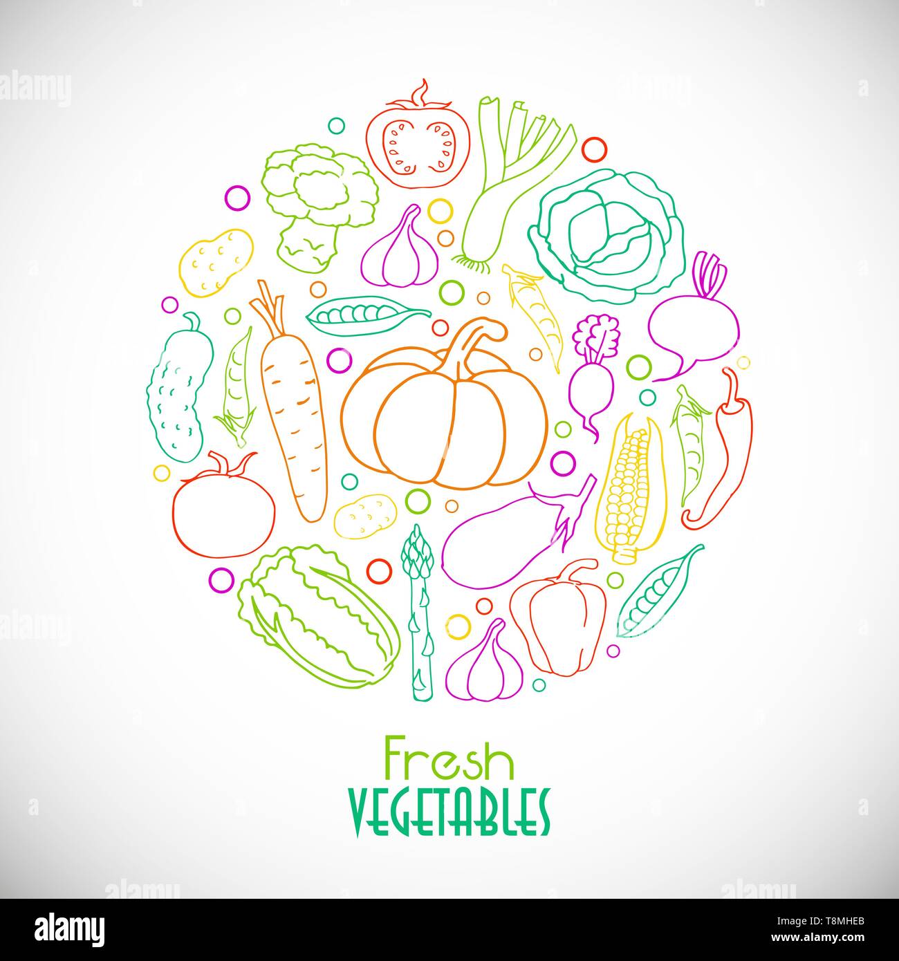 Stylish vegetables in a circle. Vector illustration for your design Stock Vector Image & Art - Alamy