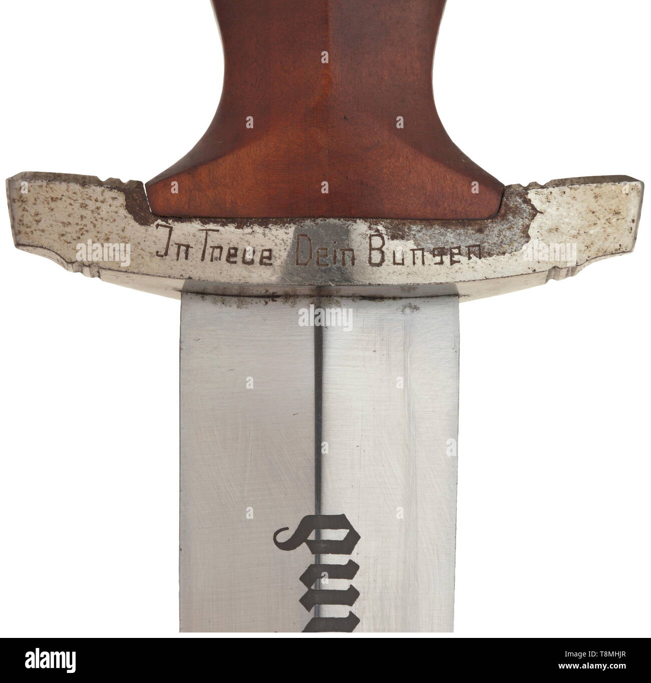 An NSKK service dagger M 36 with chain hanger Blade with etched motto ...