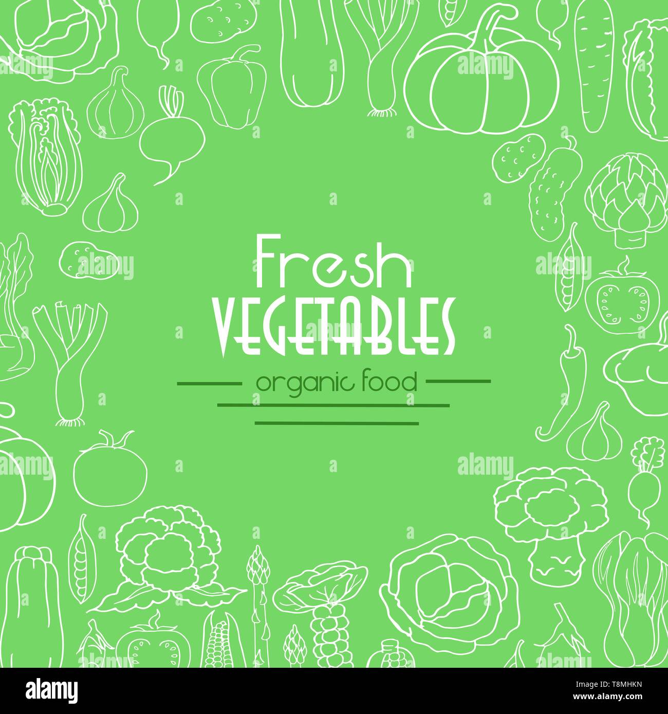 Vector background with stylish vegetables. Vector illustration for your design Stock Vector ...