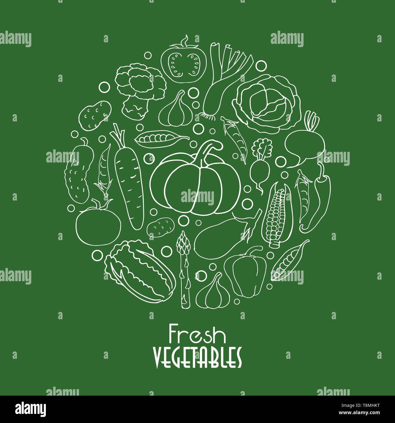Stylish vegetables in a circle. Vector illustration for your design Stock Vector Image & Art - Alamy