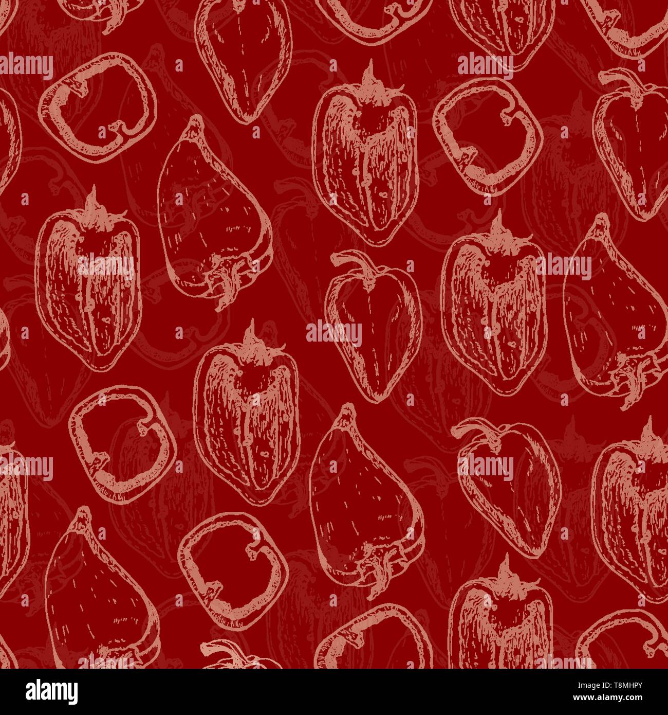 Seamless pattern with peppers. Vector illustration for your design ...