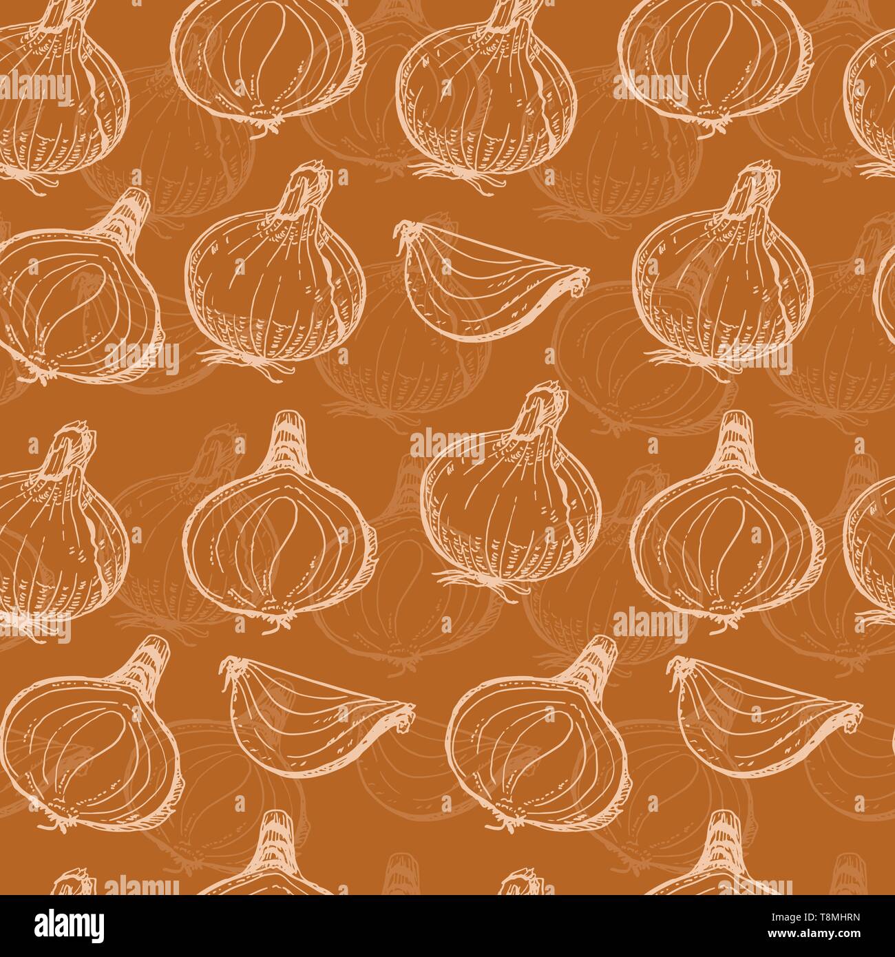 Seamless pattern with onions. Vector illustration for your design Stock ...