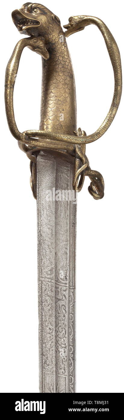 A splendid Baltic parade sabre, circa 1740 Heavy, slightly curved ...