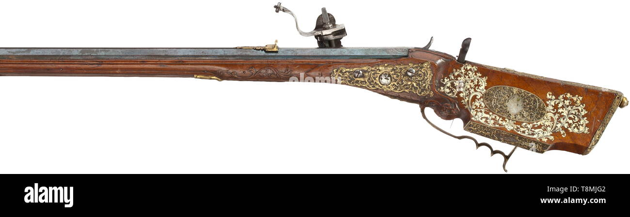 A magnificent wheellock rifle, Christoph Keiner, Eger(?), circa 1730 ...