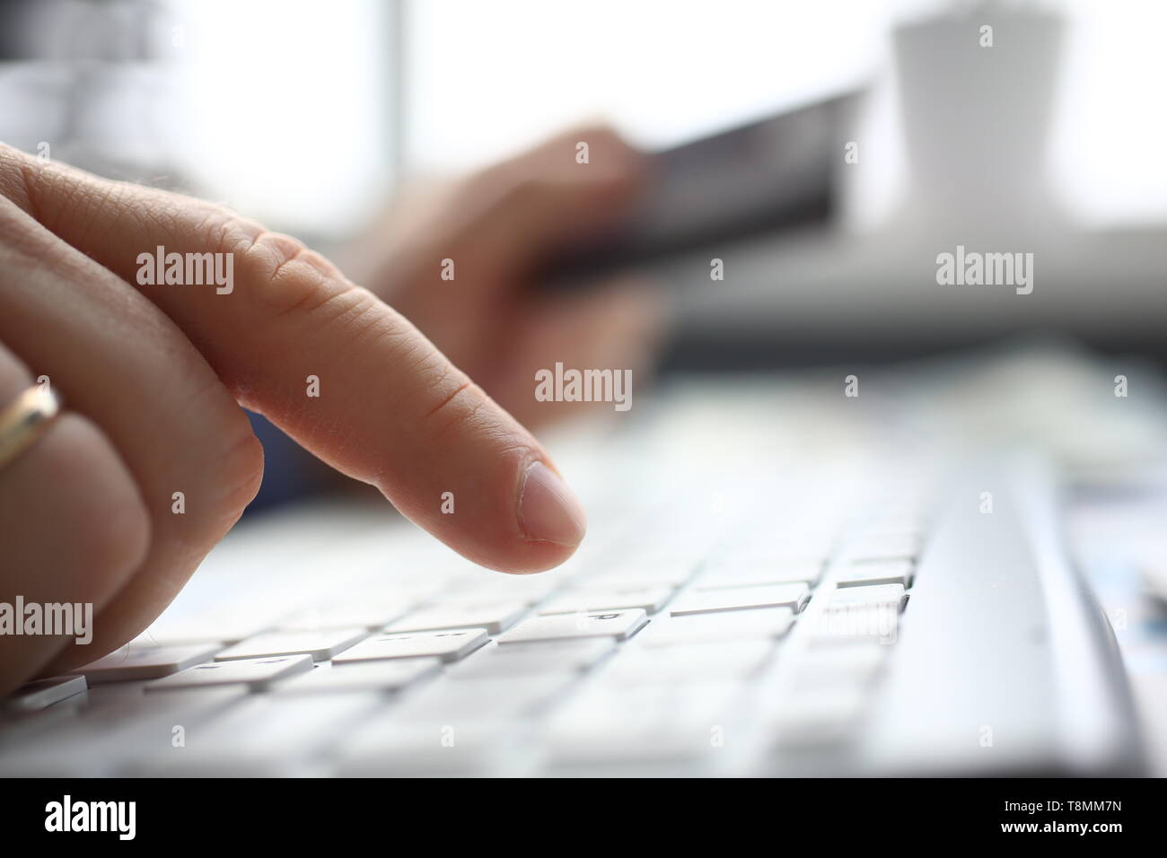Male arms businessman typing text hi-res stock photography and images ...