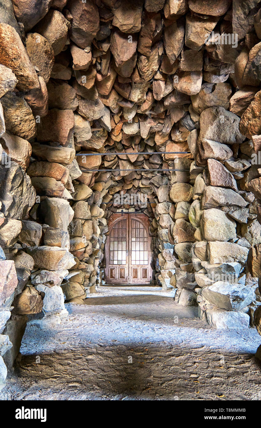 Grotto with mysterious door in Schwerin. Mecklenburg-Vorpommern ...