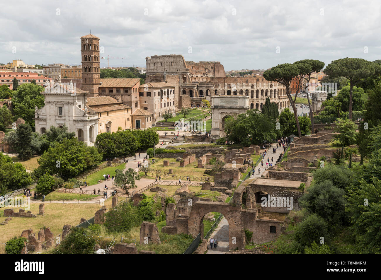 Italy, Rome: Roman vestiges surrounding the Roman Forum, Foro Romano ...