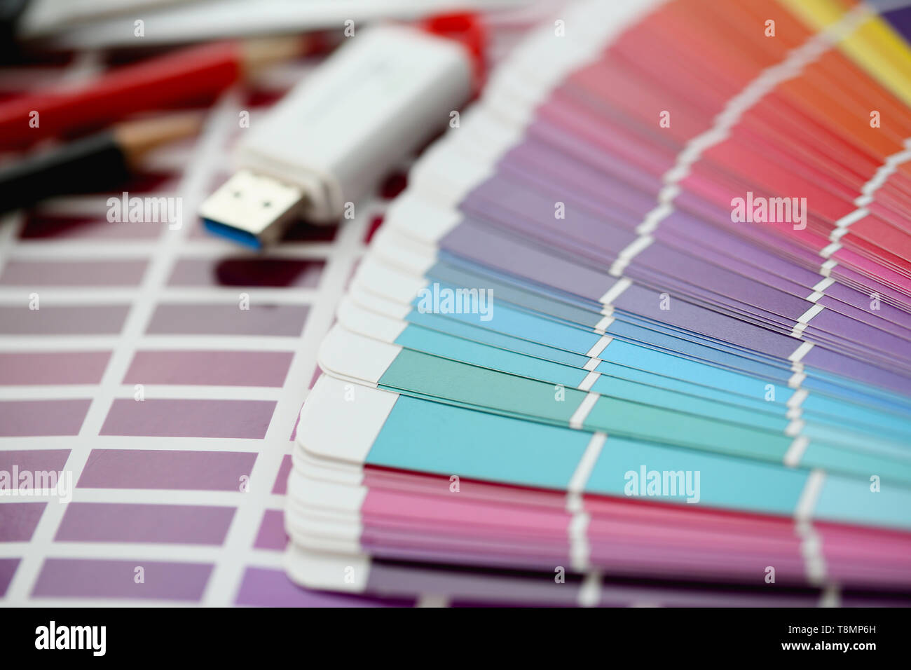 Color print of pantone statistics offset Stock Photo - Alamy