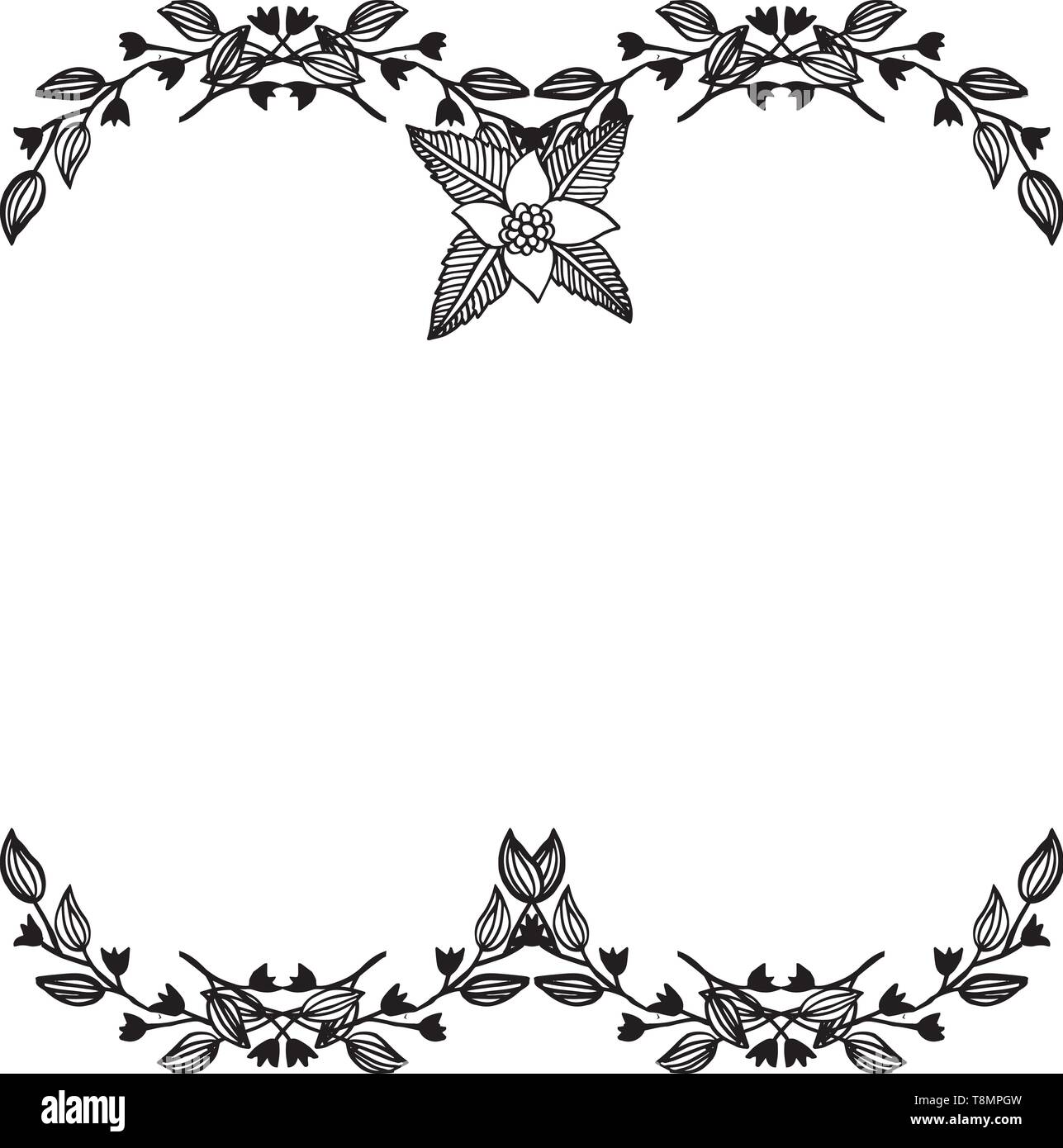 Vector illustration beautiful flower frame for invitation card hand ...