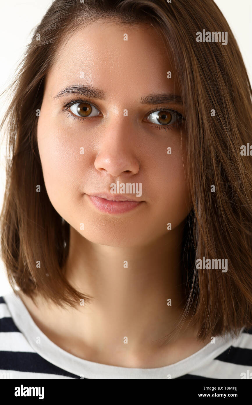 Fashion model woman face large portrait on Stock Photo - Alamy