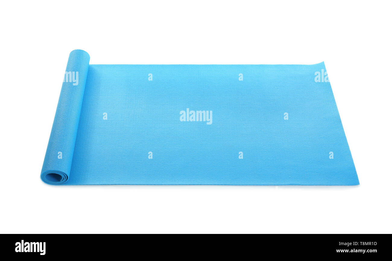 Color yoga mat on white background Stock Photo - Alamy