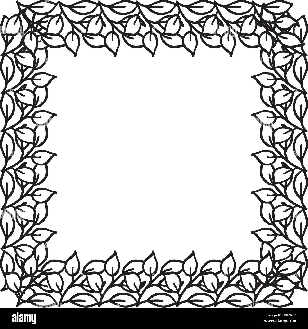 Vector illustration various ornate flower frame with pattern hand drawn ...