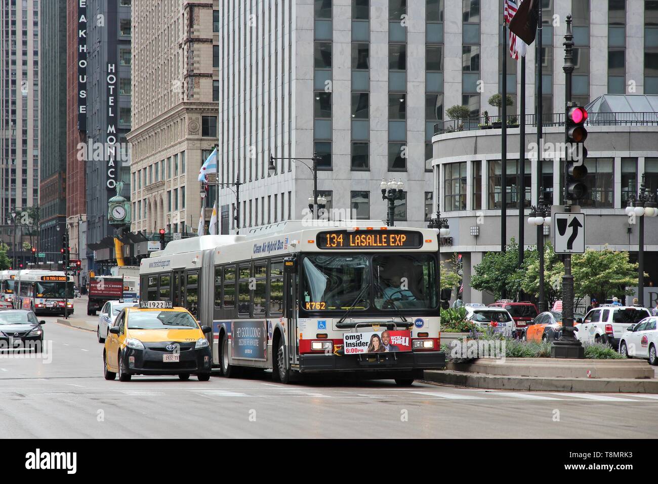 CHICAGO, USA - JUNE 26, 2013: People ride city bus in Chicago. Chicago ...