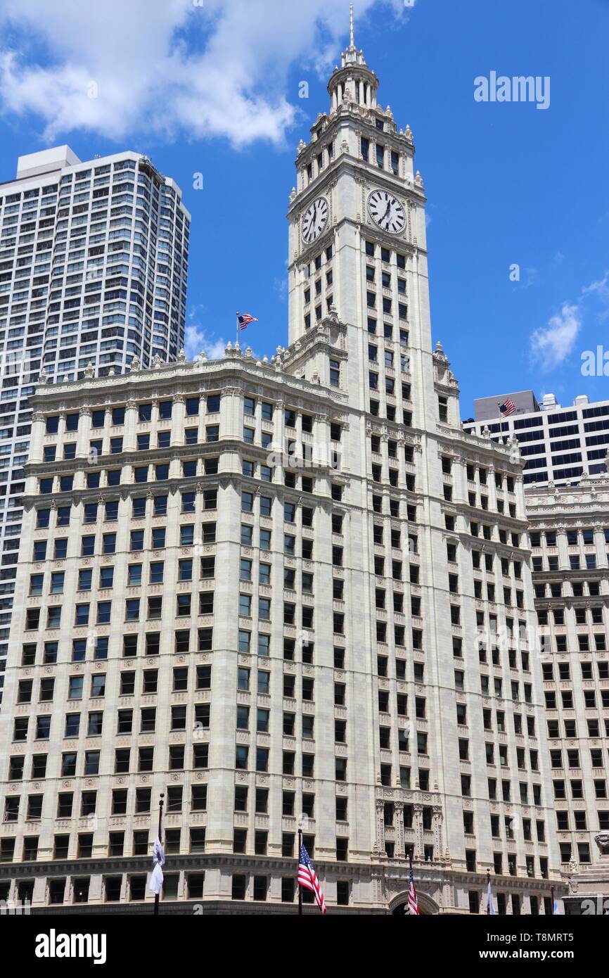CHICAGO, USA - JUNE 28, 2013: Wrigley Building in Chicago. The building ...