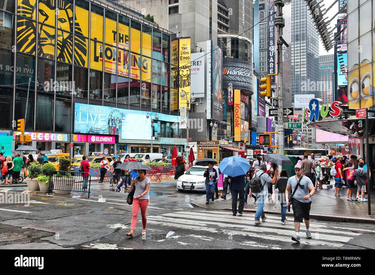 NEW YORK, USA - JULY 1, 2013: People visit Times Square in New York ...