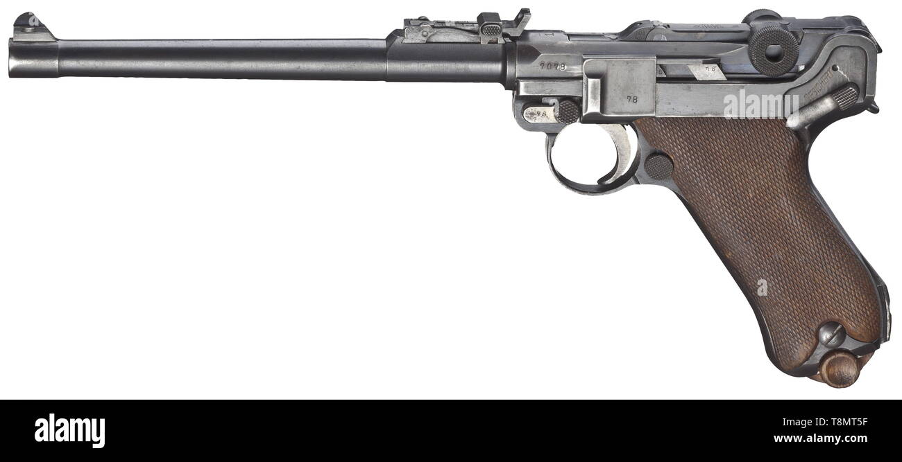 Small arms, pistols, Luger Pistol 08 Parabellum, caliber 9 mm ...