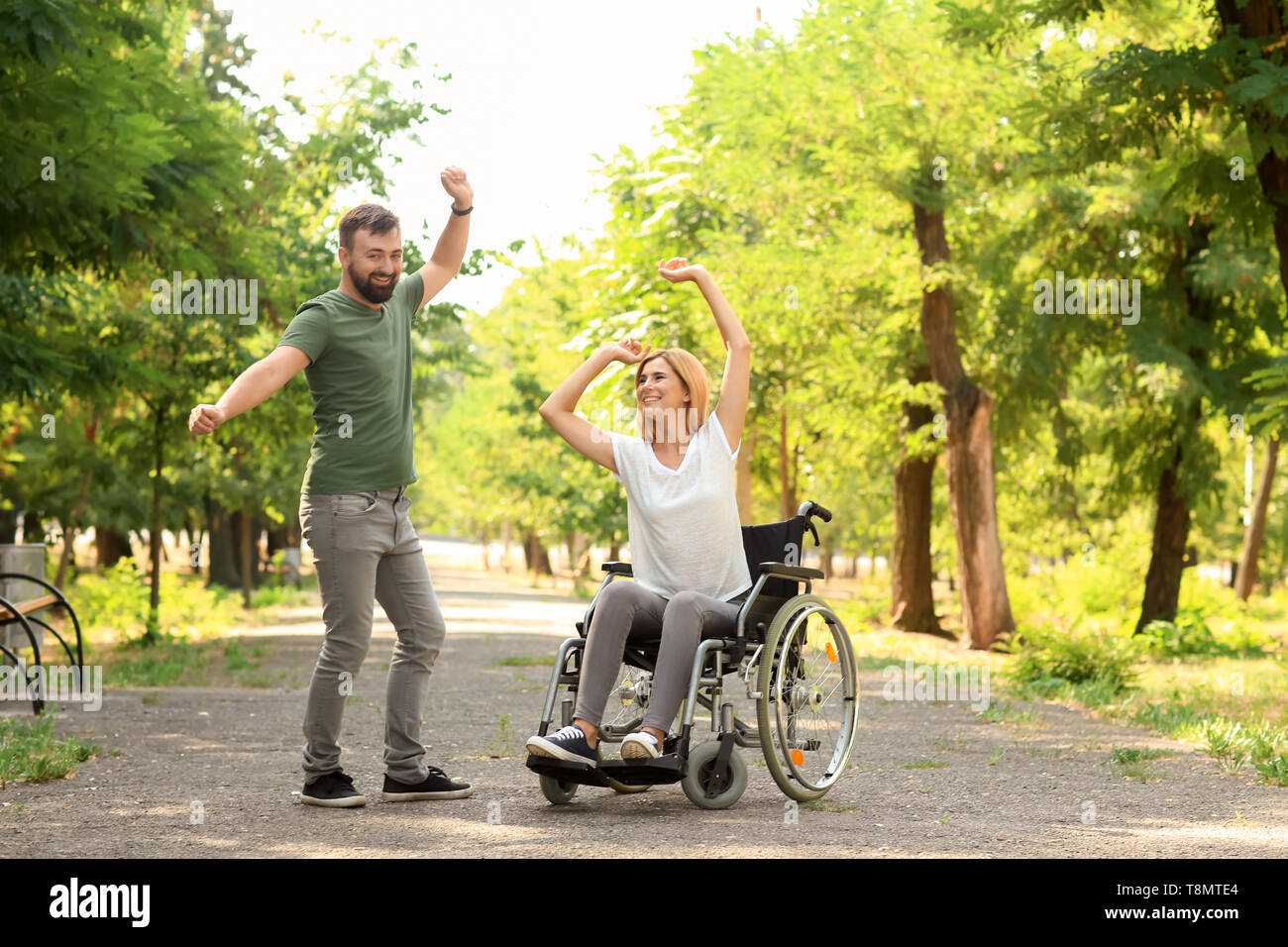Disabled woman dancing hi-res stock photography and images - Alamy
