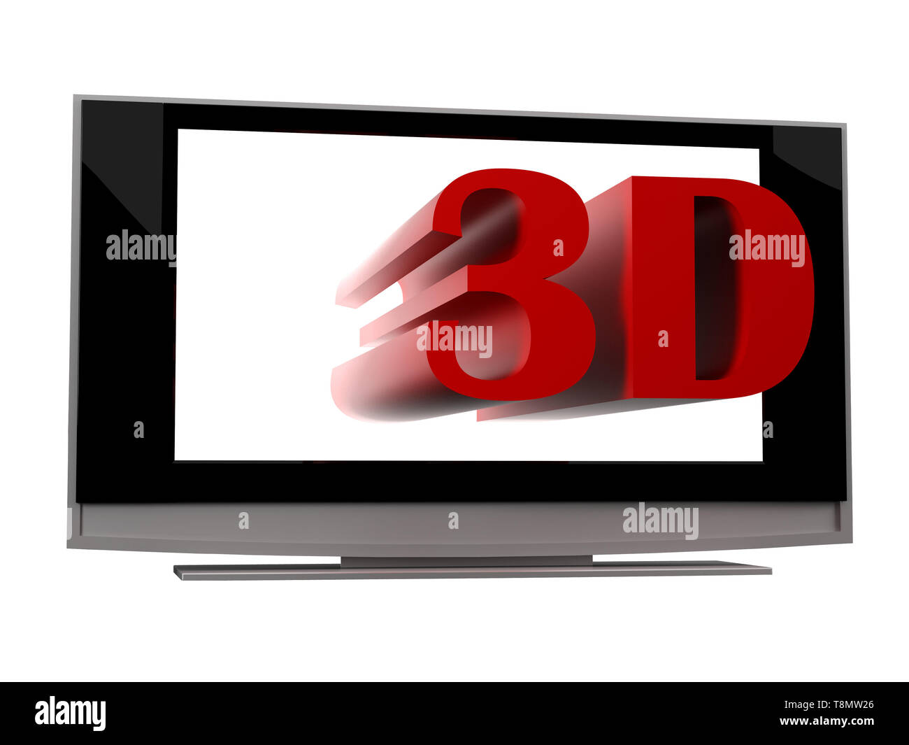 3d plasma lcd tv. 3d illustration over white backgrounds Stock Photo ...