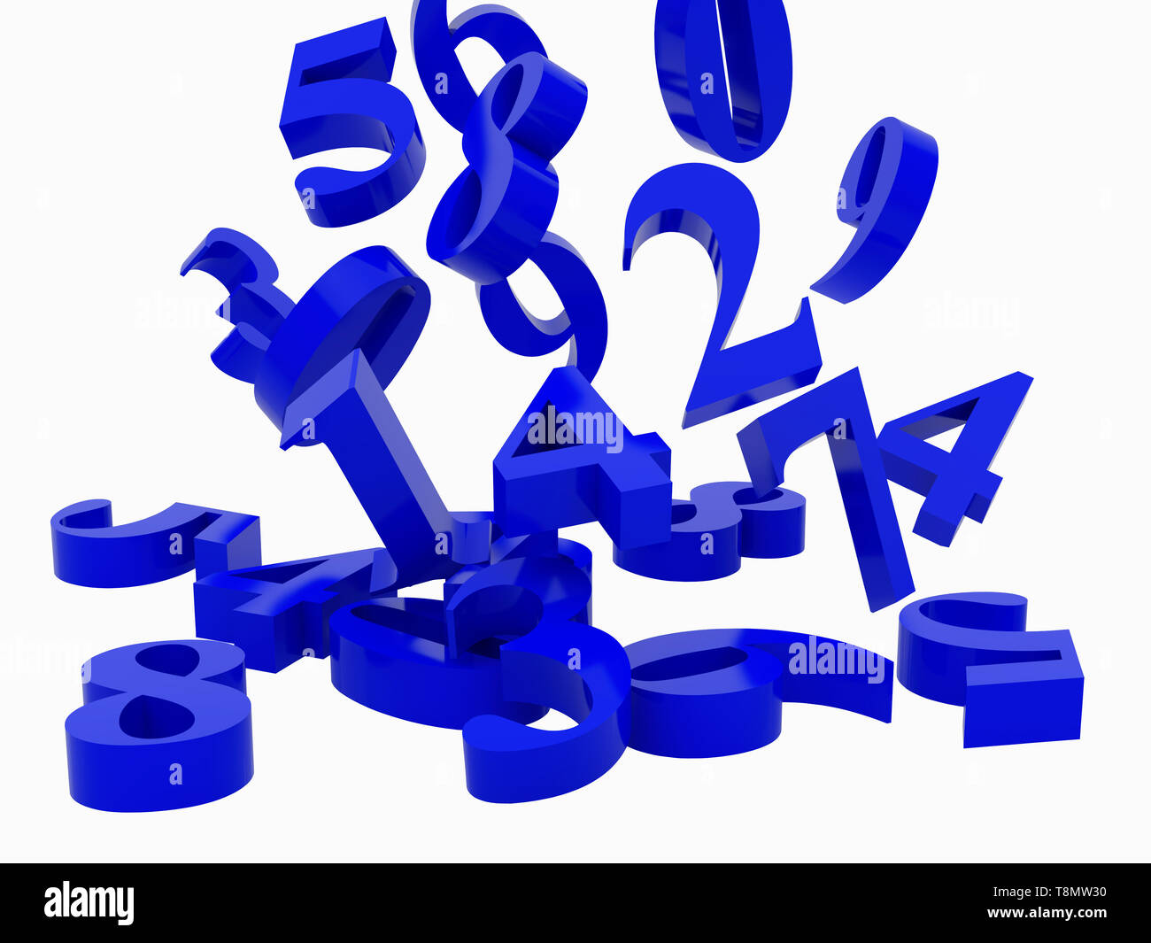 High resolution image. Numerical symbols over white background. 3d ...