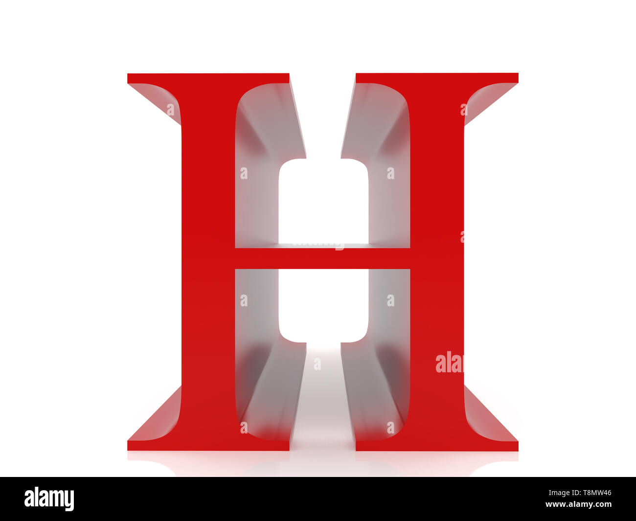3d illustration over white backgrounds. High resolution image. Letter H ...
