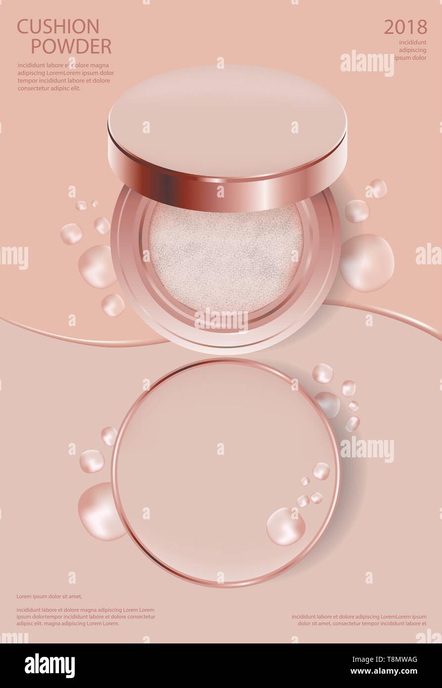 Makeup Powder Cushion Poster Template Vector Illustration Stock Vector ...
