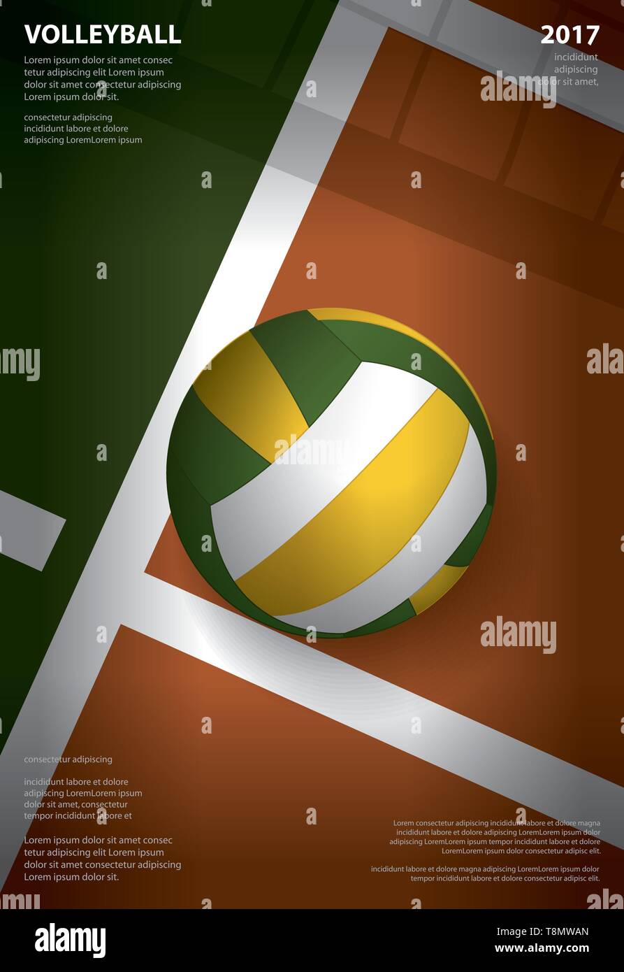 Volleyball Tournament Poster Template Design Vector Illustration Stock ...