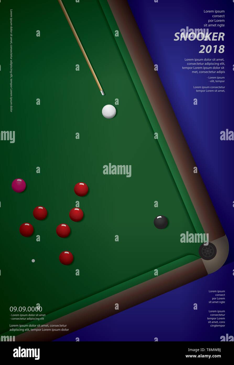 Snooker Championship Poster Design Template Vector Illustration Stock ...