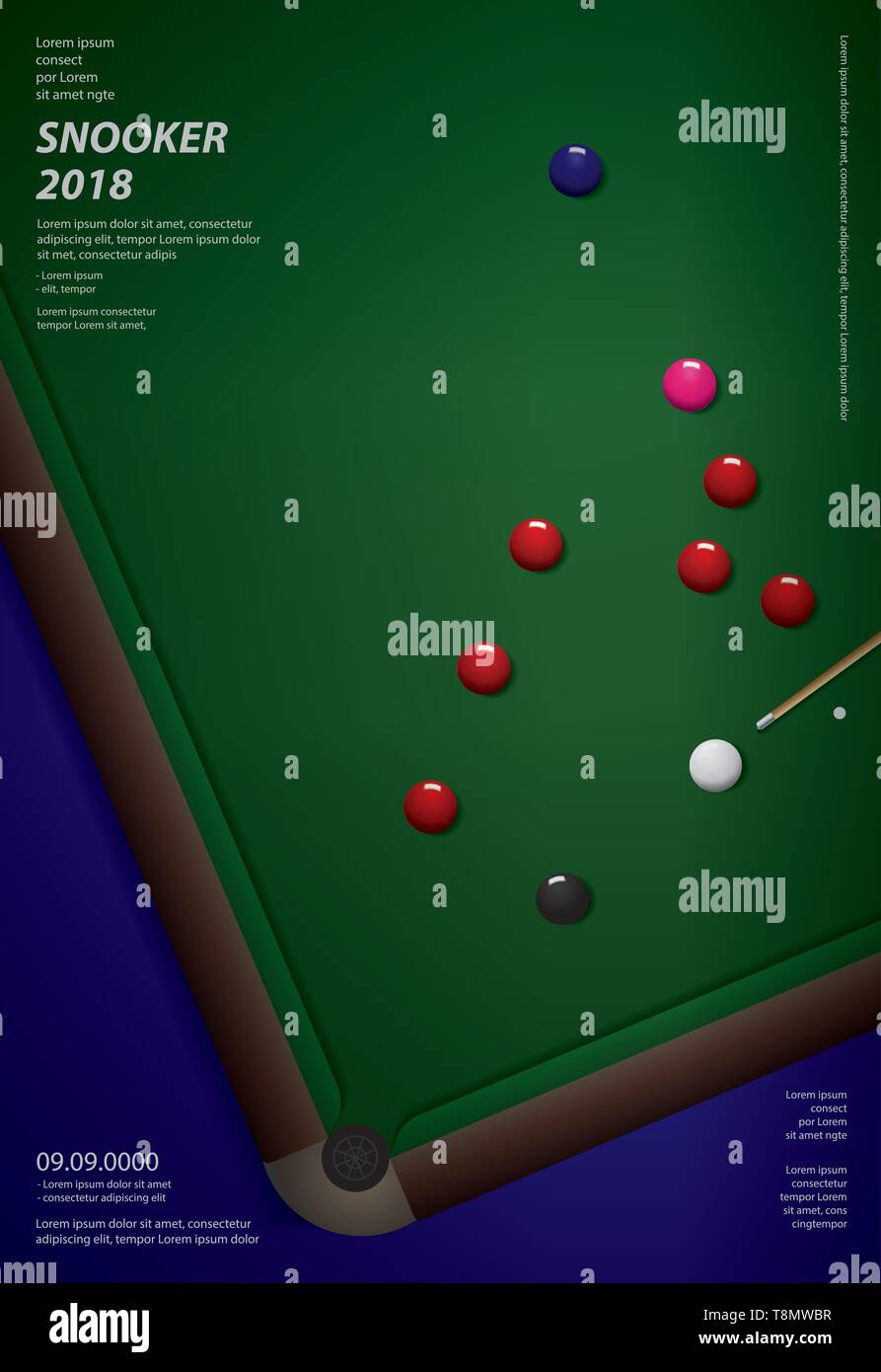 Snooker Championship Poster Design Template Vector Illustration Stock ...