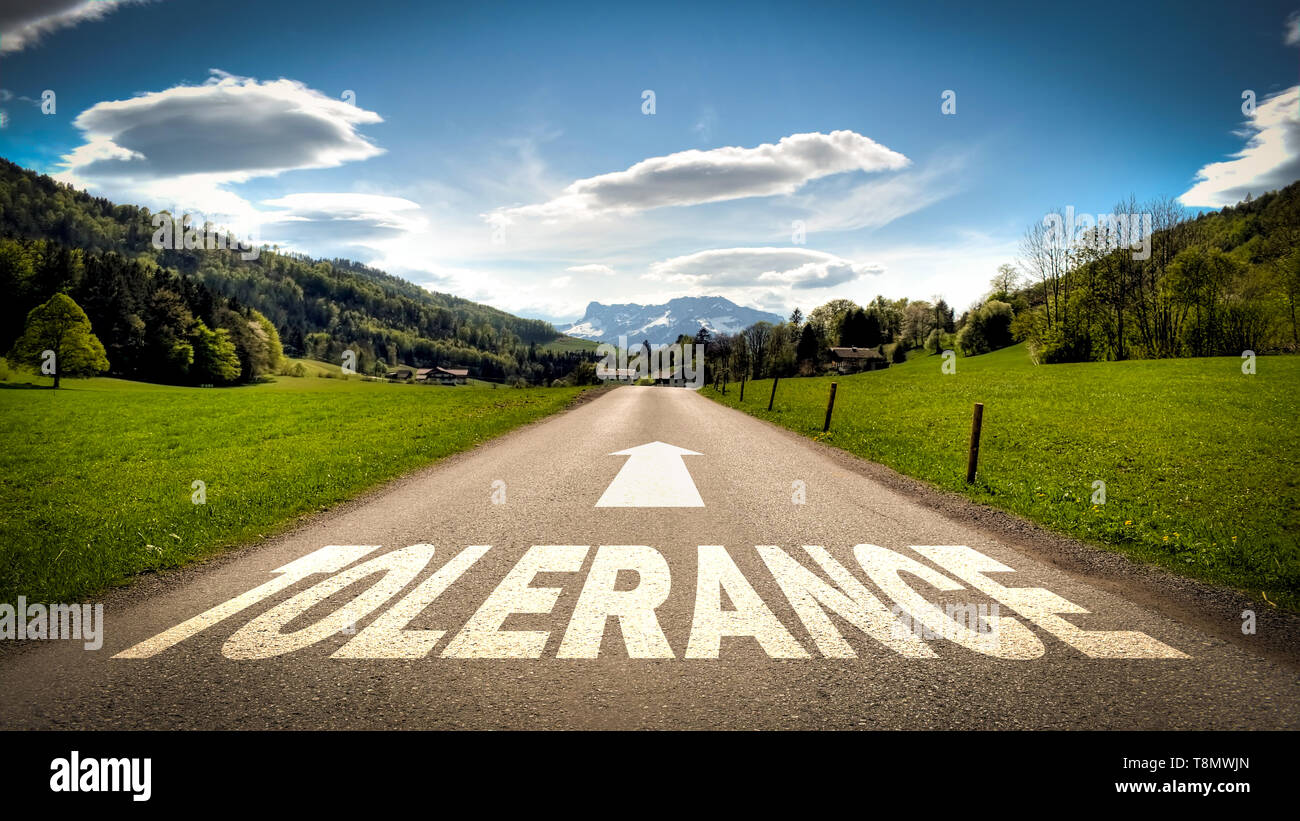 Street Sign the Direction Way to Tolerance Stock Photo - Alamy