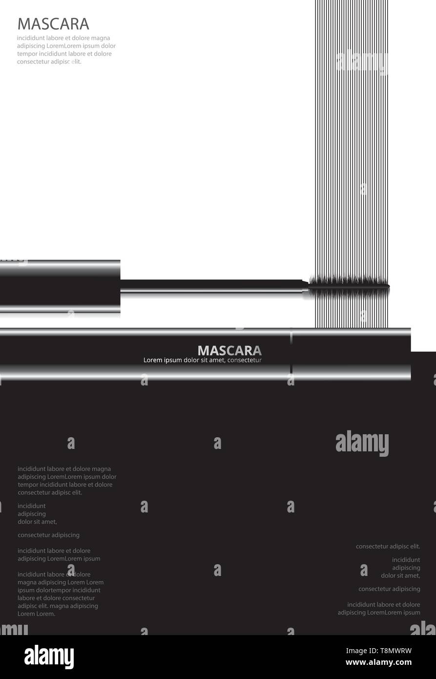 Poster Cosmetic Mascara with Packaging Vector Illustration Stock Vector ...