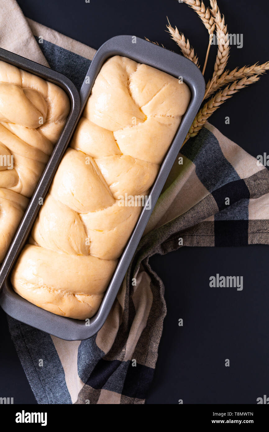 Food bakery concept making bread dought for brioche Braided Bread loaf ...