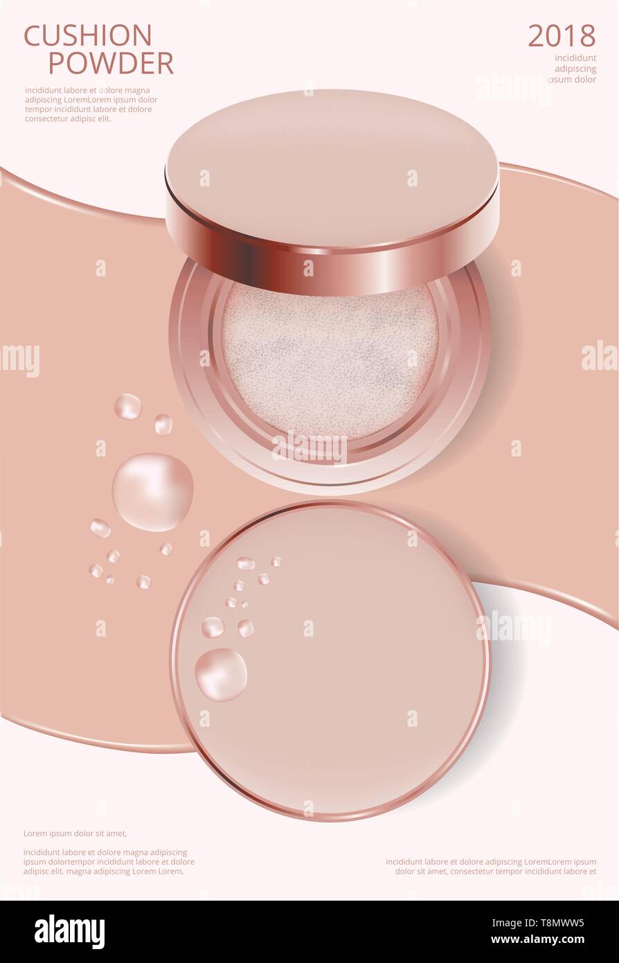Makeup Powder Cushion Poster Template Vector Illustration Stock Vector ...