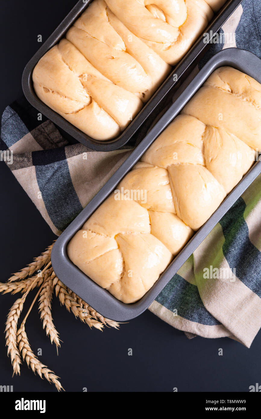 Food bakery concept making bread dought for brioche Braided Bread loaf ...