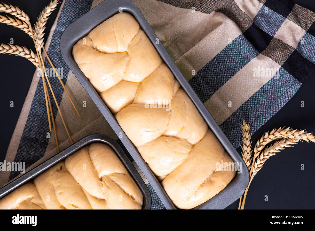 Food bakery concept making bread dought for brioche Braided Bread loaf ...