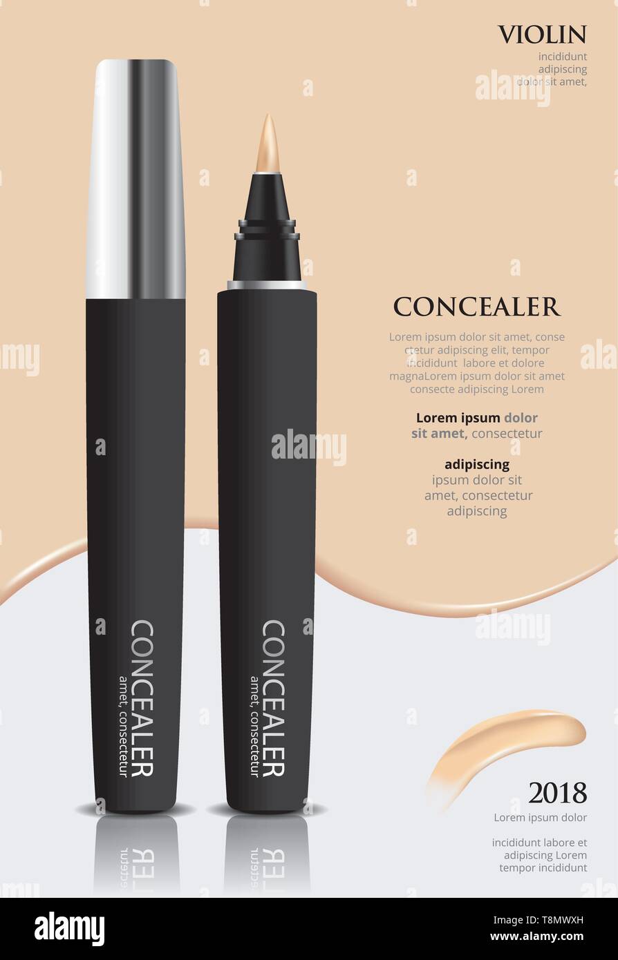 Poster Template Design Concealer with Package Vector Illustration Stock ...