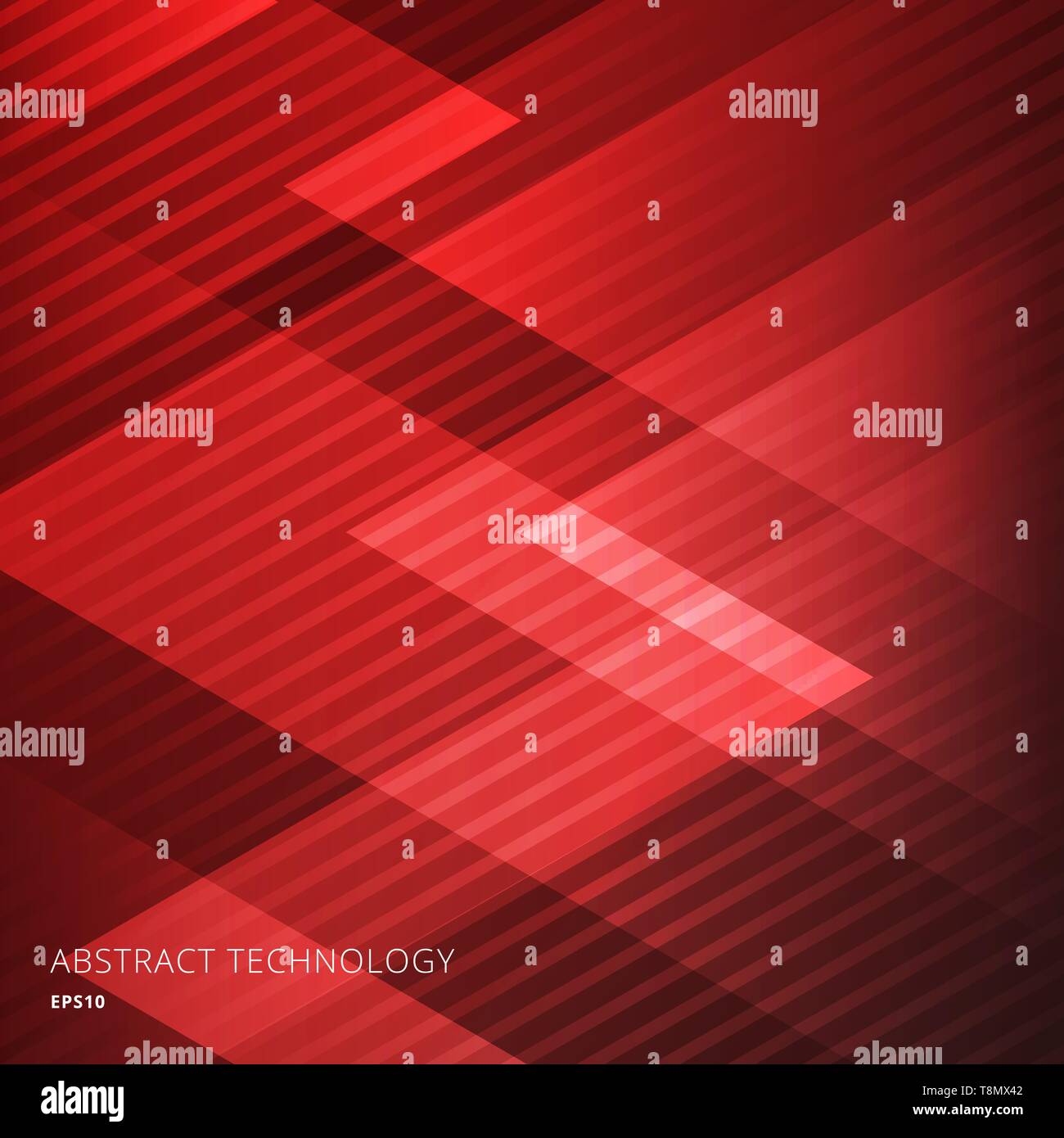 Abstract elegant geometric triangles red background with diagonal lines ...