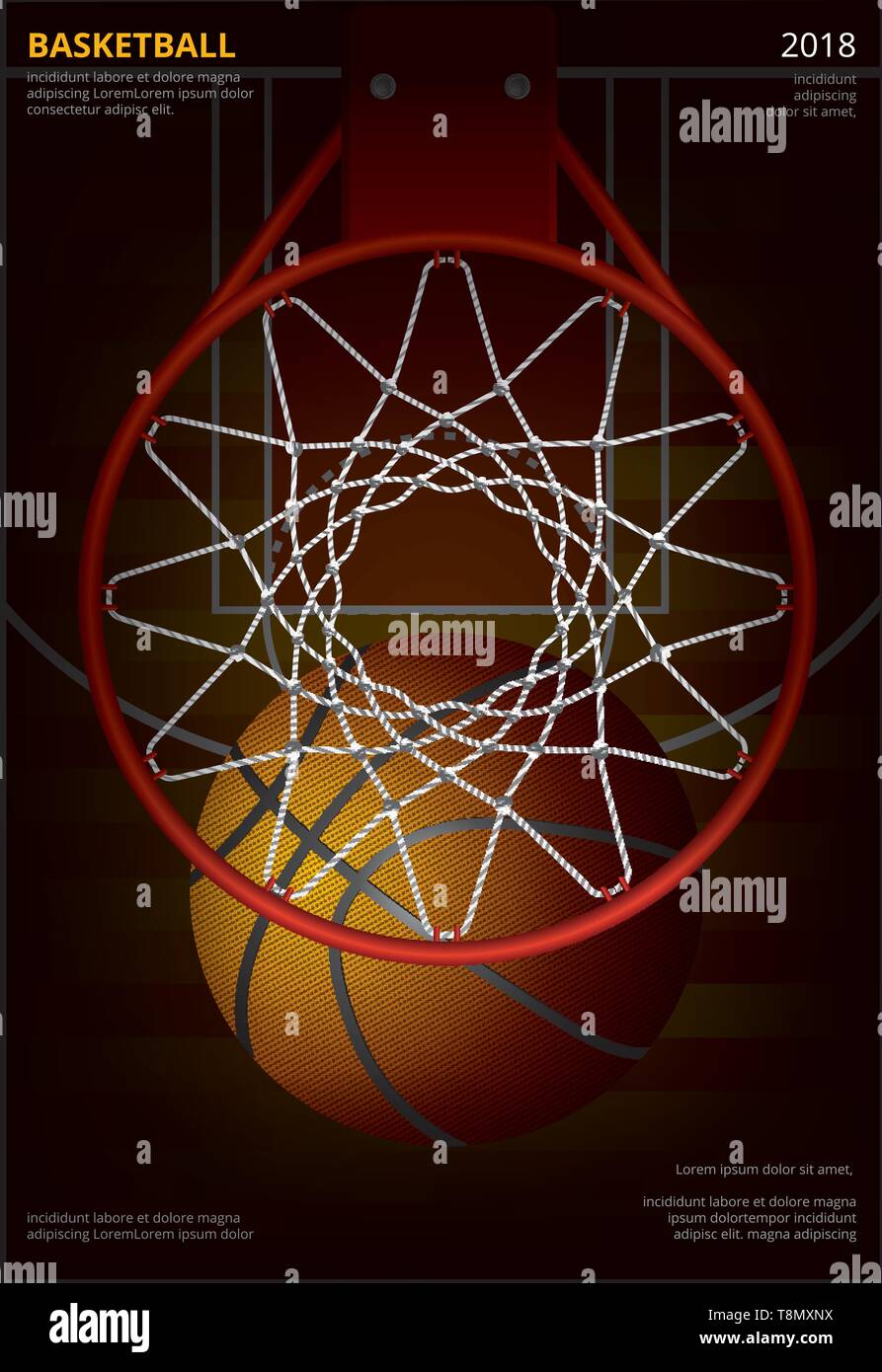 Basketball Poster Advertising Vector Illustration Stock Vector Image ...