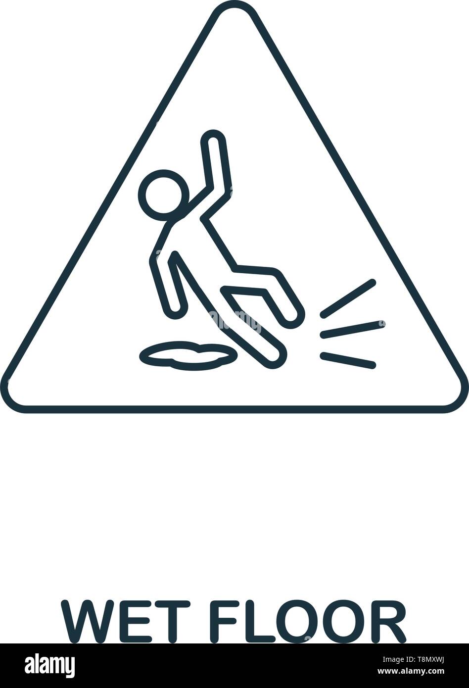 Floor slippery when wet Stock Vector Images - Alamy