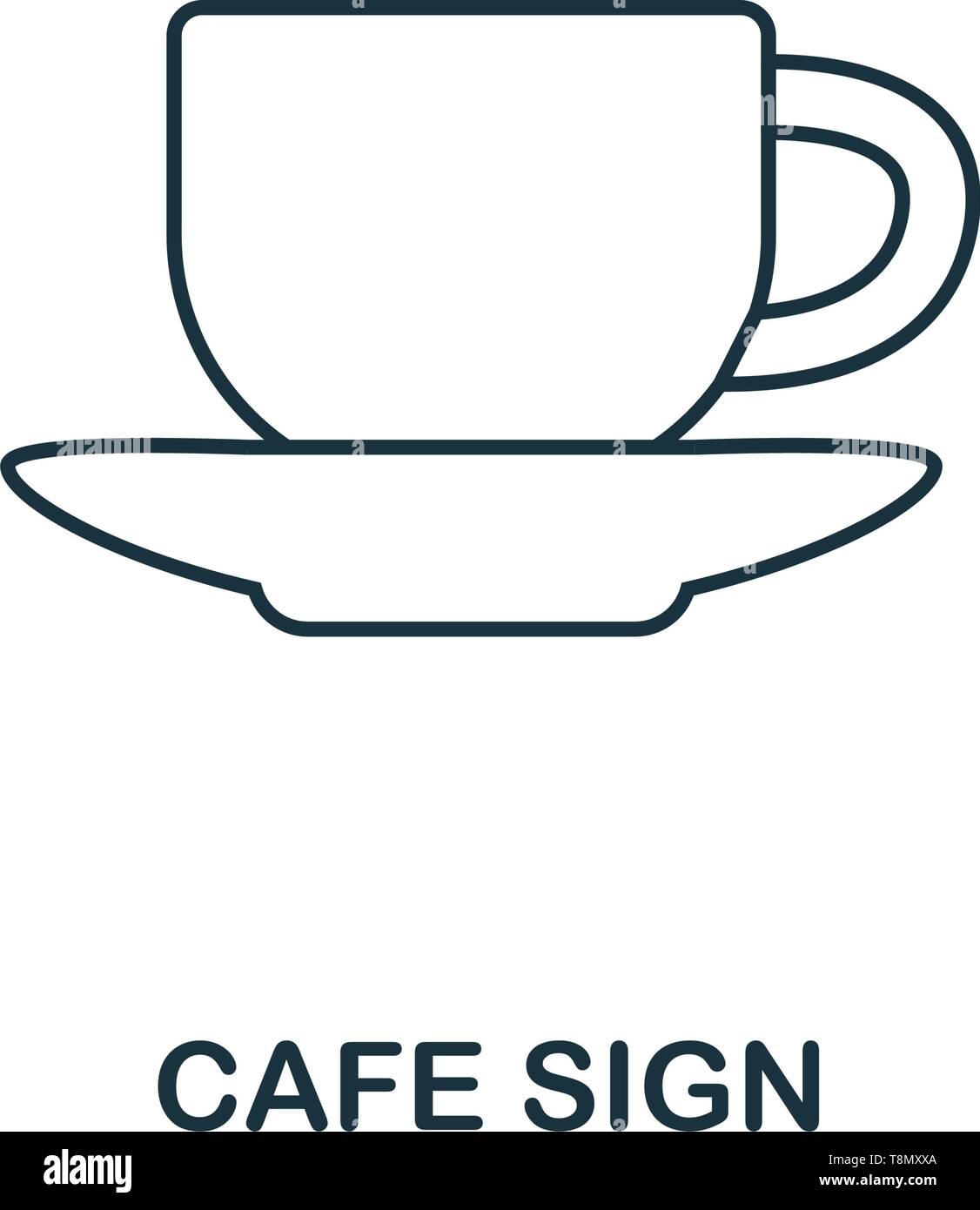 Cafe Sign icon. Thin line outline style from shopping center sign icons ...