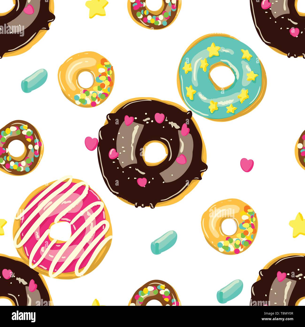 Glazed Donuts seamless pattern. Vector illustration Stock Vector Image ...