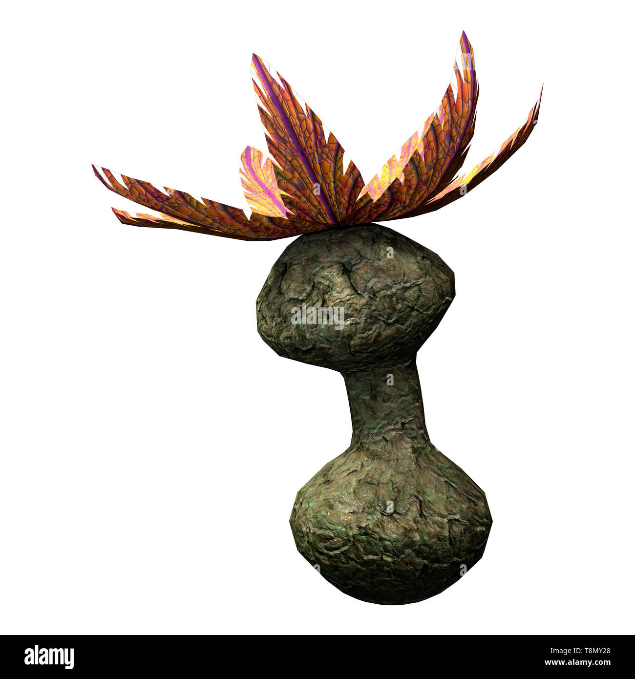 3D rendering of a fantasy alien plant isolated on white background ...