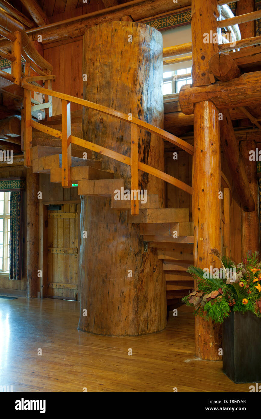 The Grand Hall displays many rustic construction features in this ...