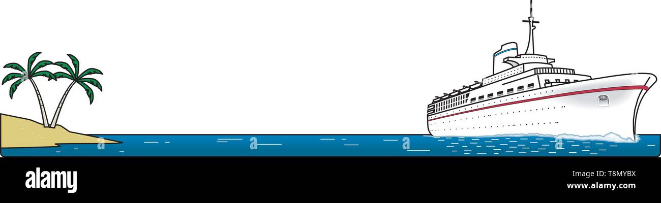 Cruise Ship Vector Illustration Stock Vector Image & Art - Alamy