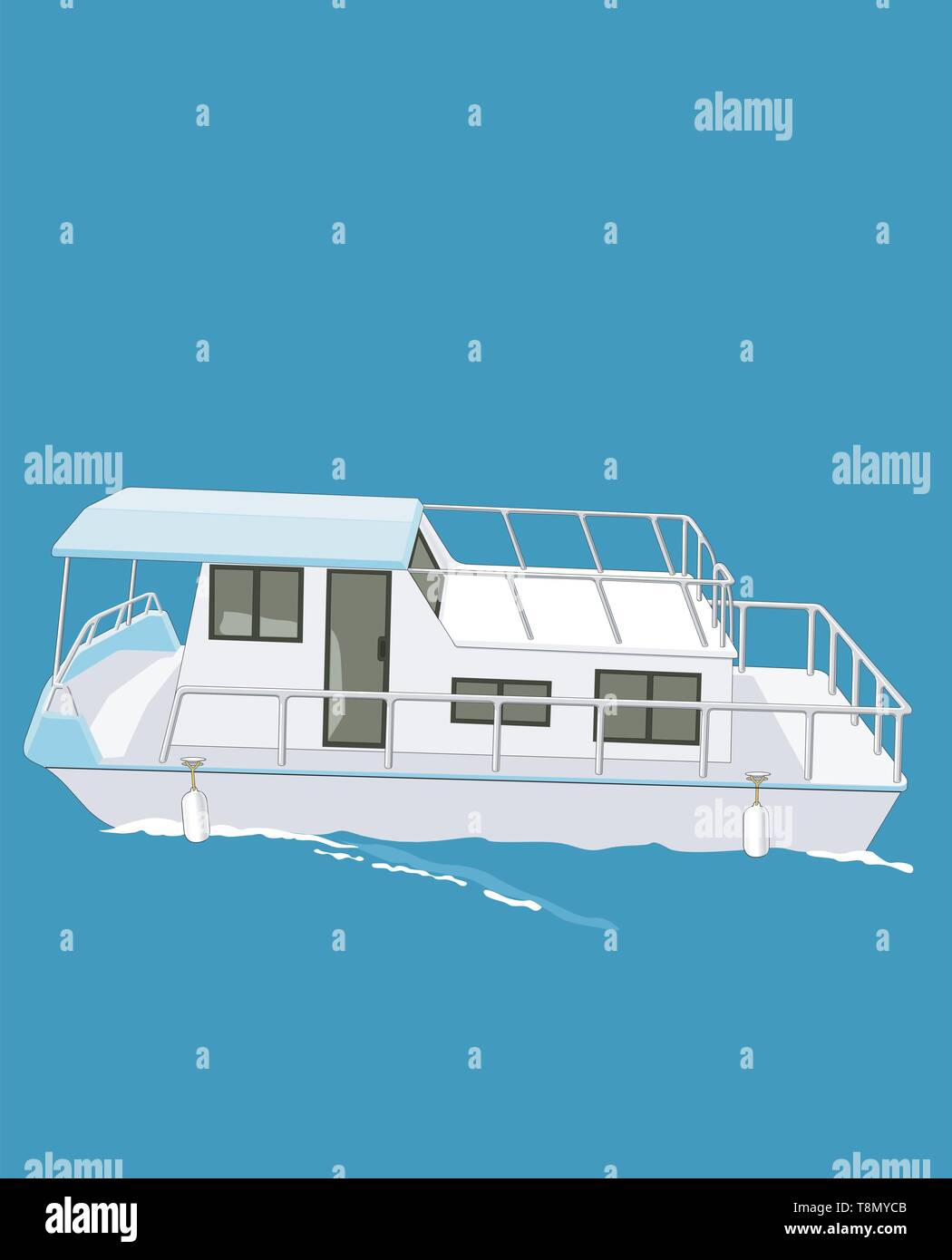 House Boat Vector Illustration Stock Vector Image & Art - Alamy