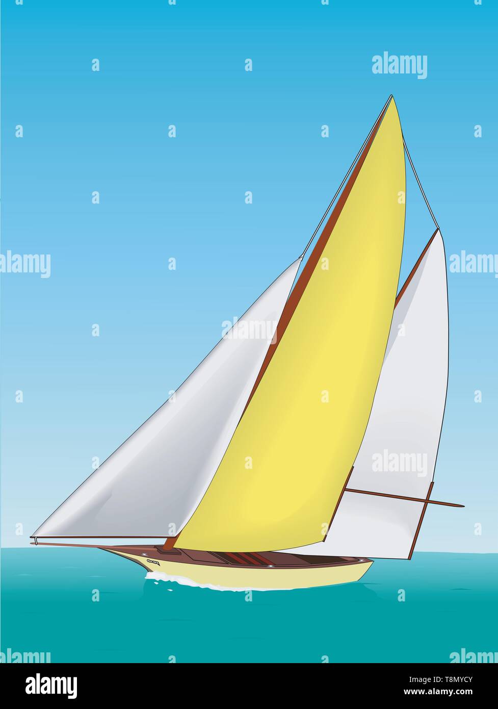 Sailboat Vector Illustration Stock Vector Image & Art - Alamy