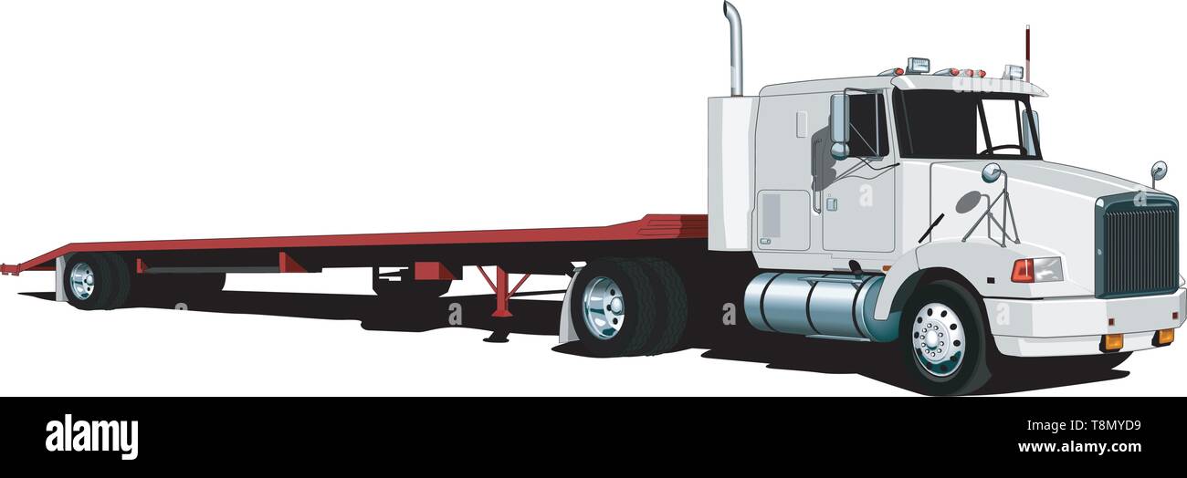 Tractor Trailer Vector Illustration Stock Vector Image & Art - Alamy