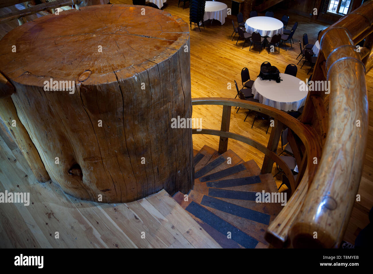 The Grand Hall displays many rustic construction features in this ...