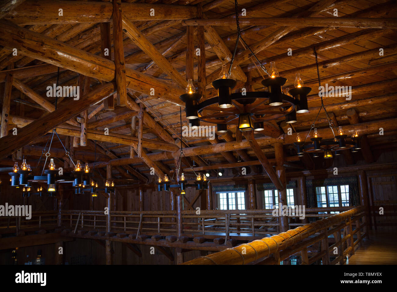 The Grand Hall displays many rustic construction features in this ...