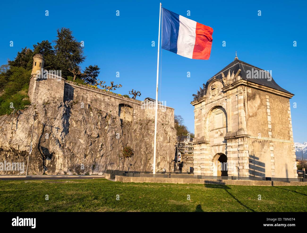 France, Isere, Grenoble, Porte de France is part of the fortified walls ...